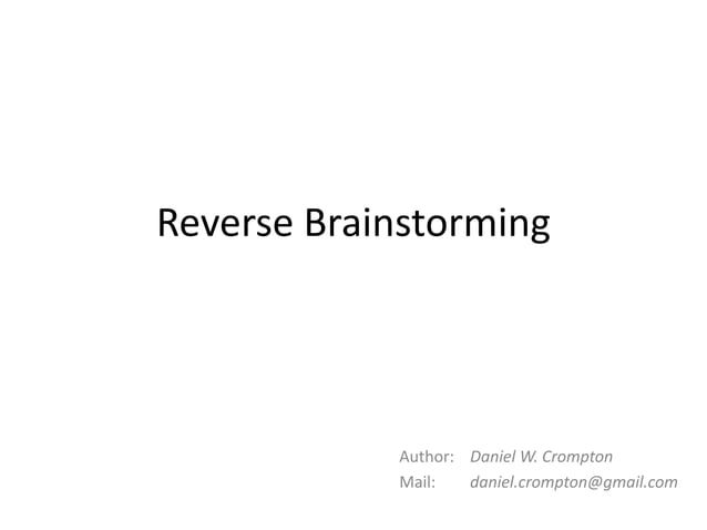 Reverse Brainstorming | PPTX