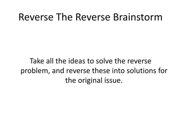 Reverse Brainstorming | PPTX