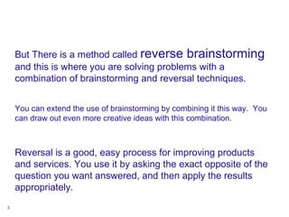 Reverse Brainstorming | PPT