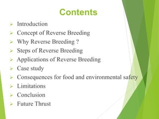 Reverse Breeding: a tool to create homozygous plants from the ...