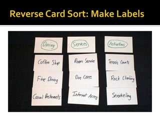 Reverse Card Sort for UX Testing | PPTX