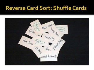 Reverse Card Sort for UX Testing | PPTX