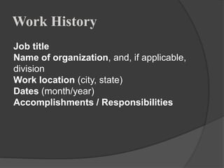 Reverse chrono format resume workshop | PPTX | Resume Writing and ...