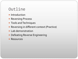 Hacking with Reverse Engineering and Defense against it | PDF