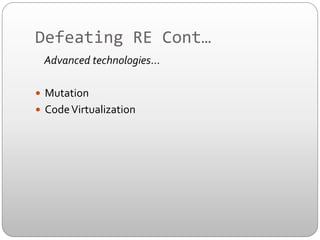 Hacking with Reverse Engineering and Defense against it | PDF