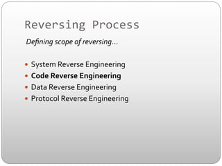 Hacking with Reverse Engineering and Defense against it | PDF