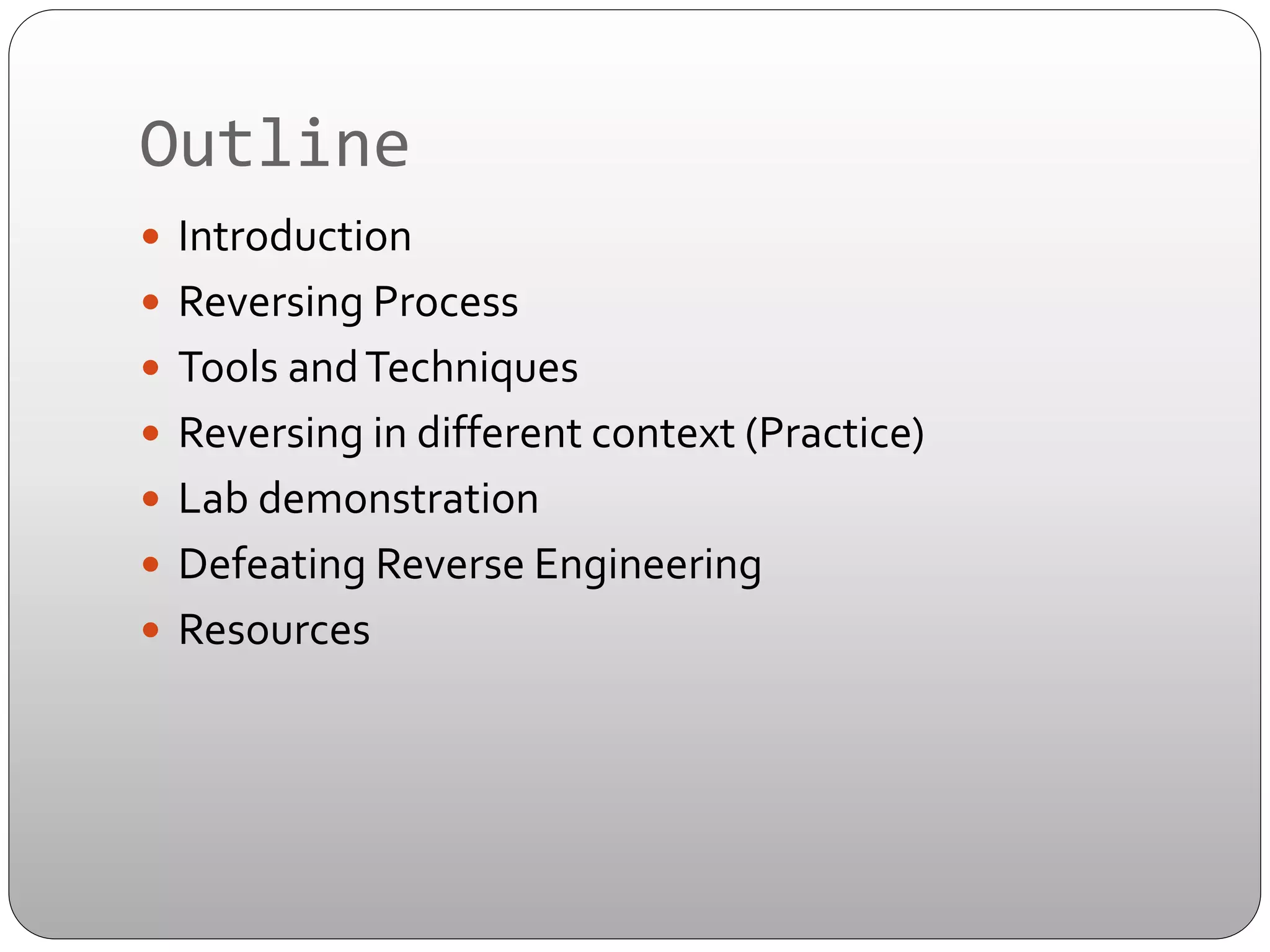 Reverse code engineering | PPTX