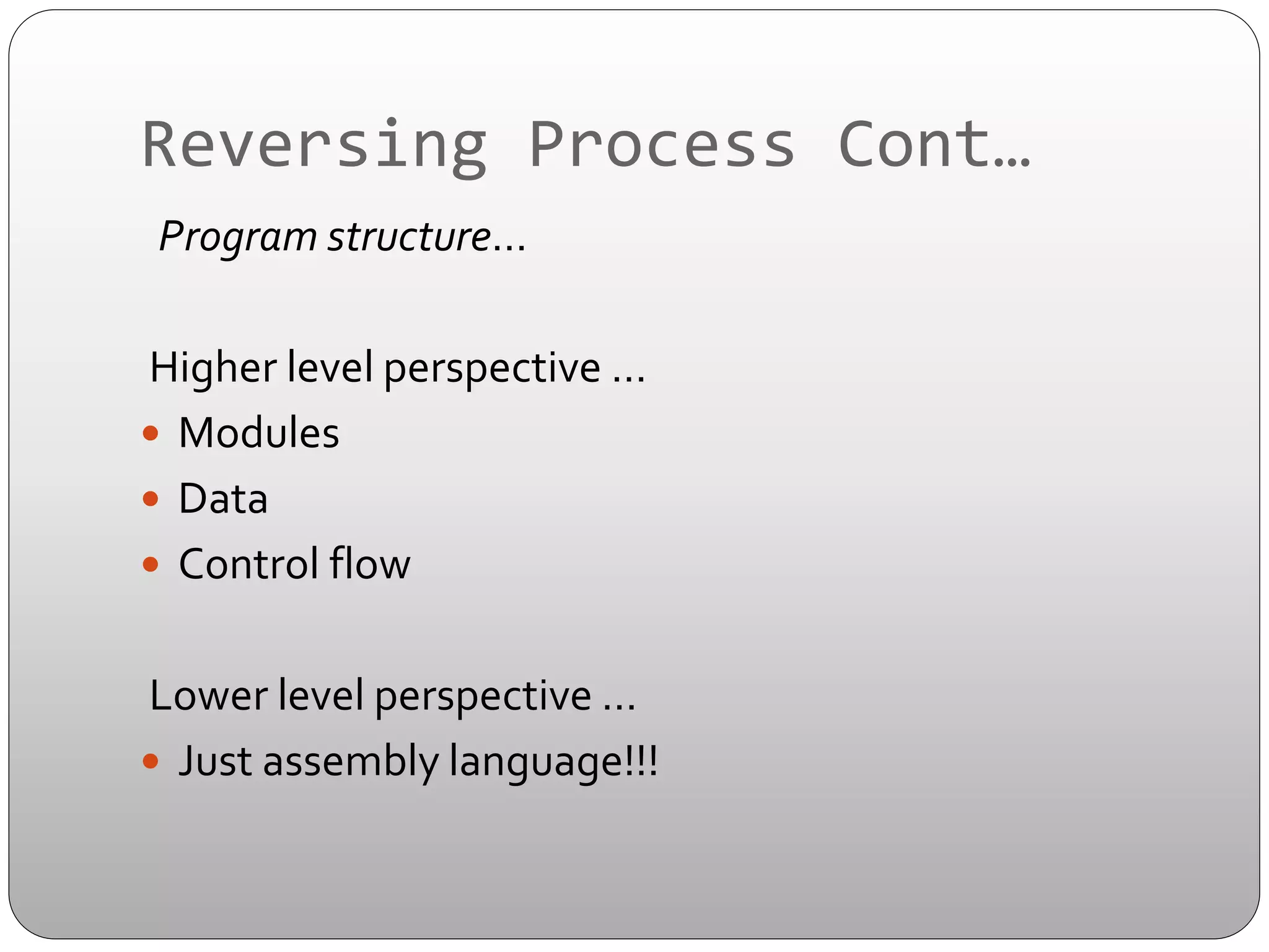 Reverse code engineering | PPTX