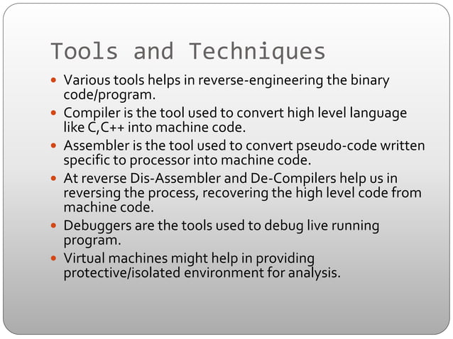Reverse code engineering | PPT