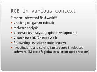 Reverse code engineering | PPTX