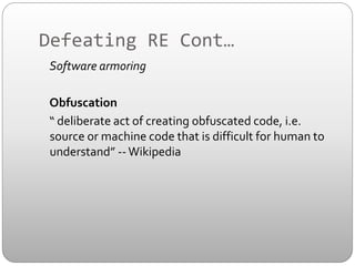 Reverse code engineering | PPTX