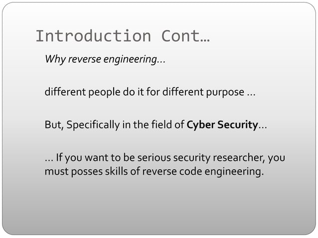 Reverse code engineering | PPT