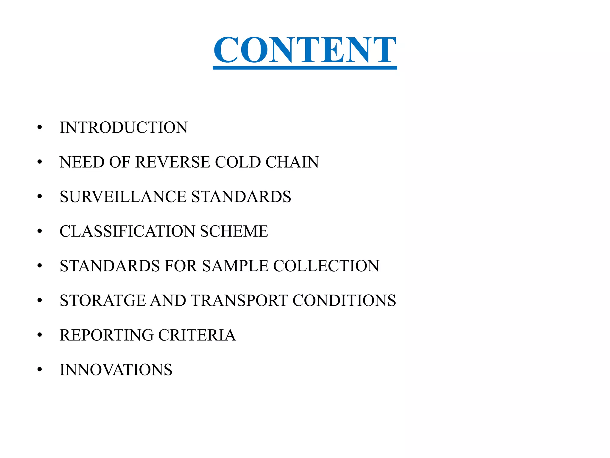 Reverse cold chain | PPTX