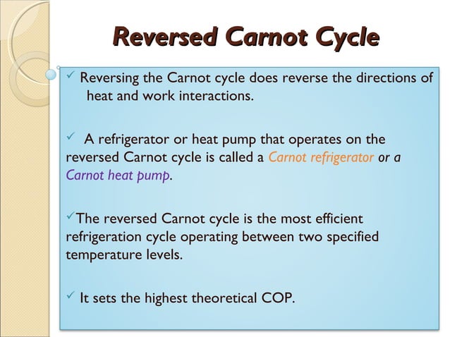 Reversed carnot cycle | PPT