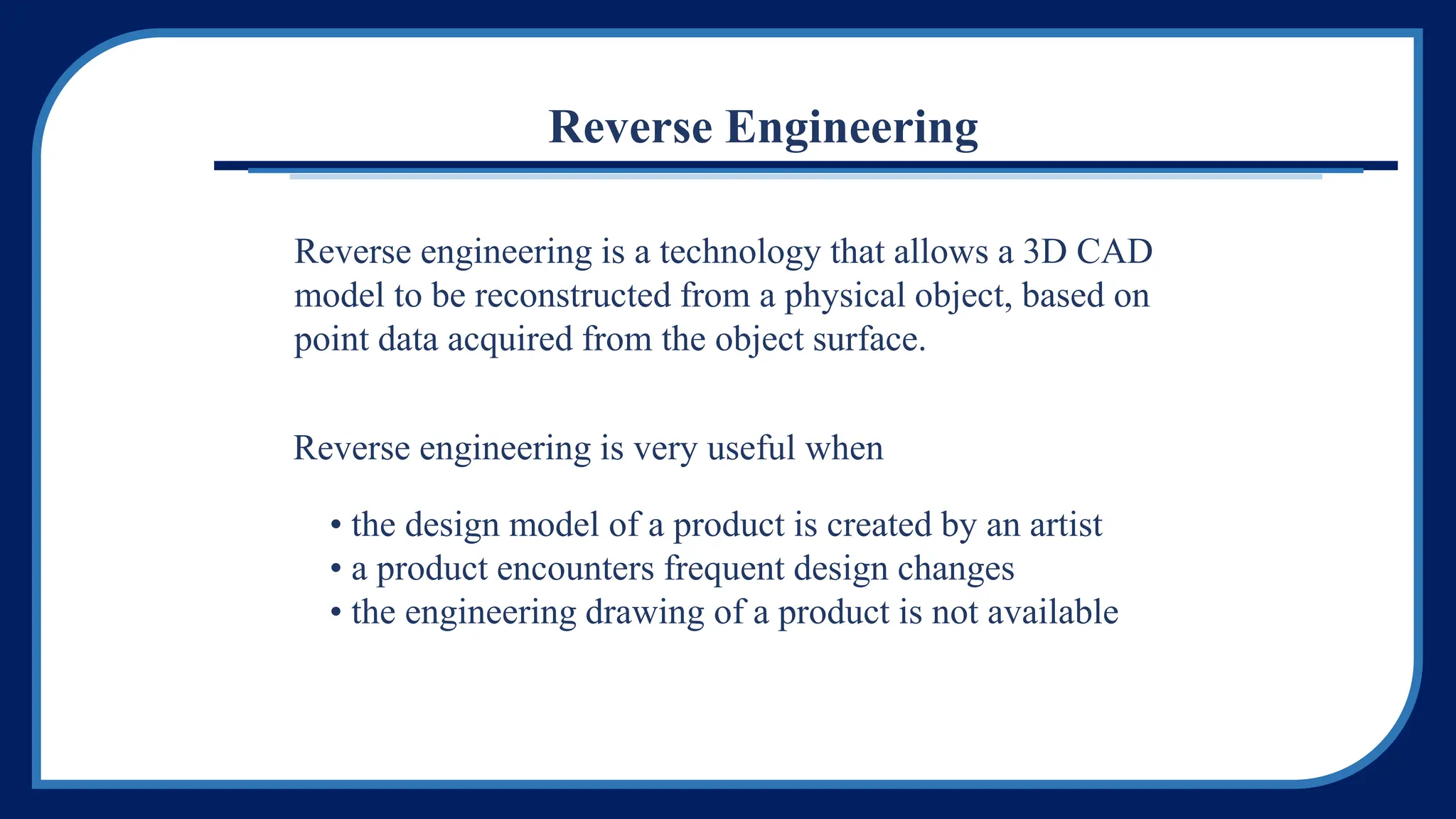 Reverse Engineering for additive manufacturing | PPT