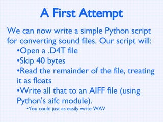 Reverse-Engineering a Proprietary Sound Sample Format | PPT
