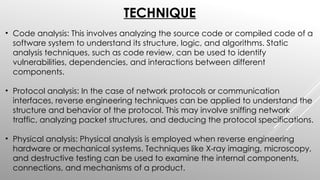 Reverse Engineering for iti students motor mechanic vehicle | PPTX