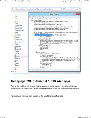 Reverse engineering and modifying windows 8 apps | PDF