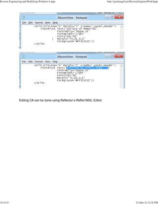 Reverse engineering and modifying windows 8 apps | PDF