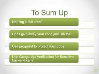 Reverse engineering android apps | PPTX