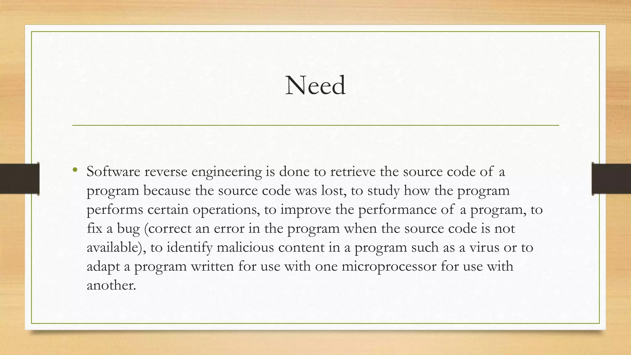 Reverse engineering in software engineering vaibhav | PPTX
