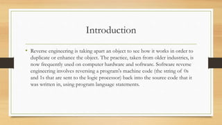 Reverse engineering in software engineering vaibhav | PPTX