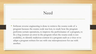 Reverse engineering in software engineering vaibhav | PPTX
