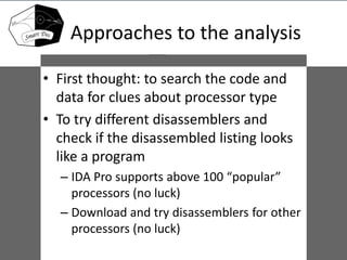 Reverse engineering of binary programs for custom virtual machines | PPT