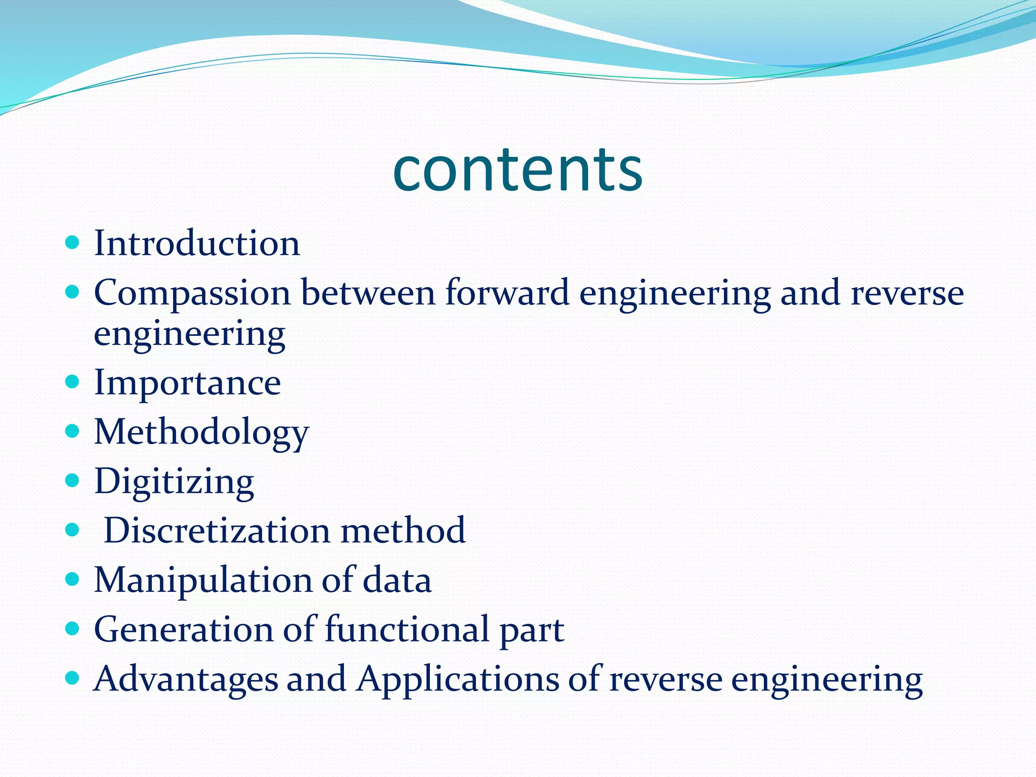 Reverse engineering for mechanical | PPTX