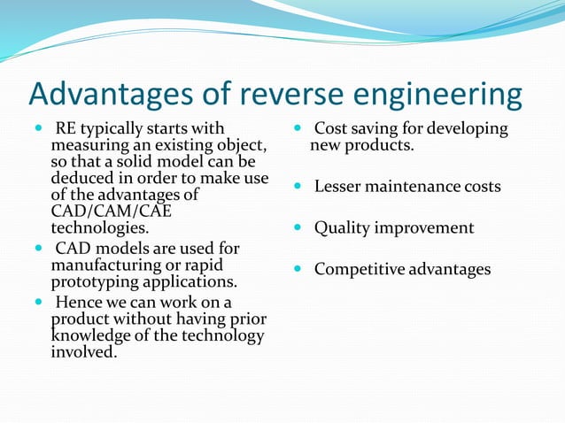 Reverse engineering for mechanical | PPTX
