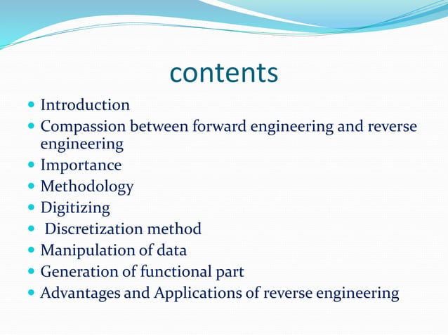 Reverse engineering for mechanical | PPTX