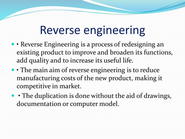 Reverse engineering for mechanical | PPTX