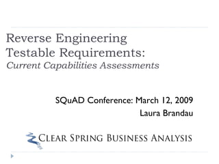 Reverse Engineering Testable Requirements | PPT | Business | Business ...