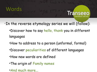 Reverse Etymology | PPT