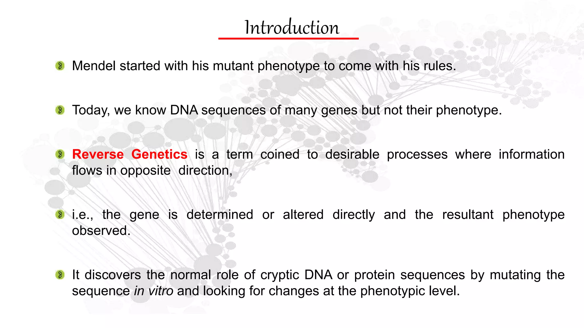 Reverse genetics | PPTX