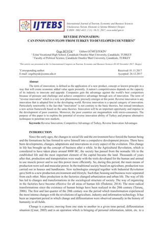 REVERSE INNOVATION_ CAN INNOVATION FLOW FROM TURKEY TO DEVELOPED ...