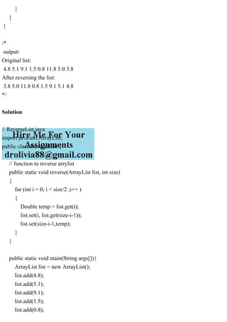 ReverseList.javaimport java.util.ArrayList;public class Rever.pdf