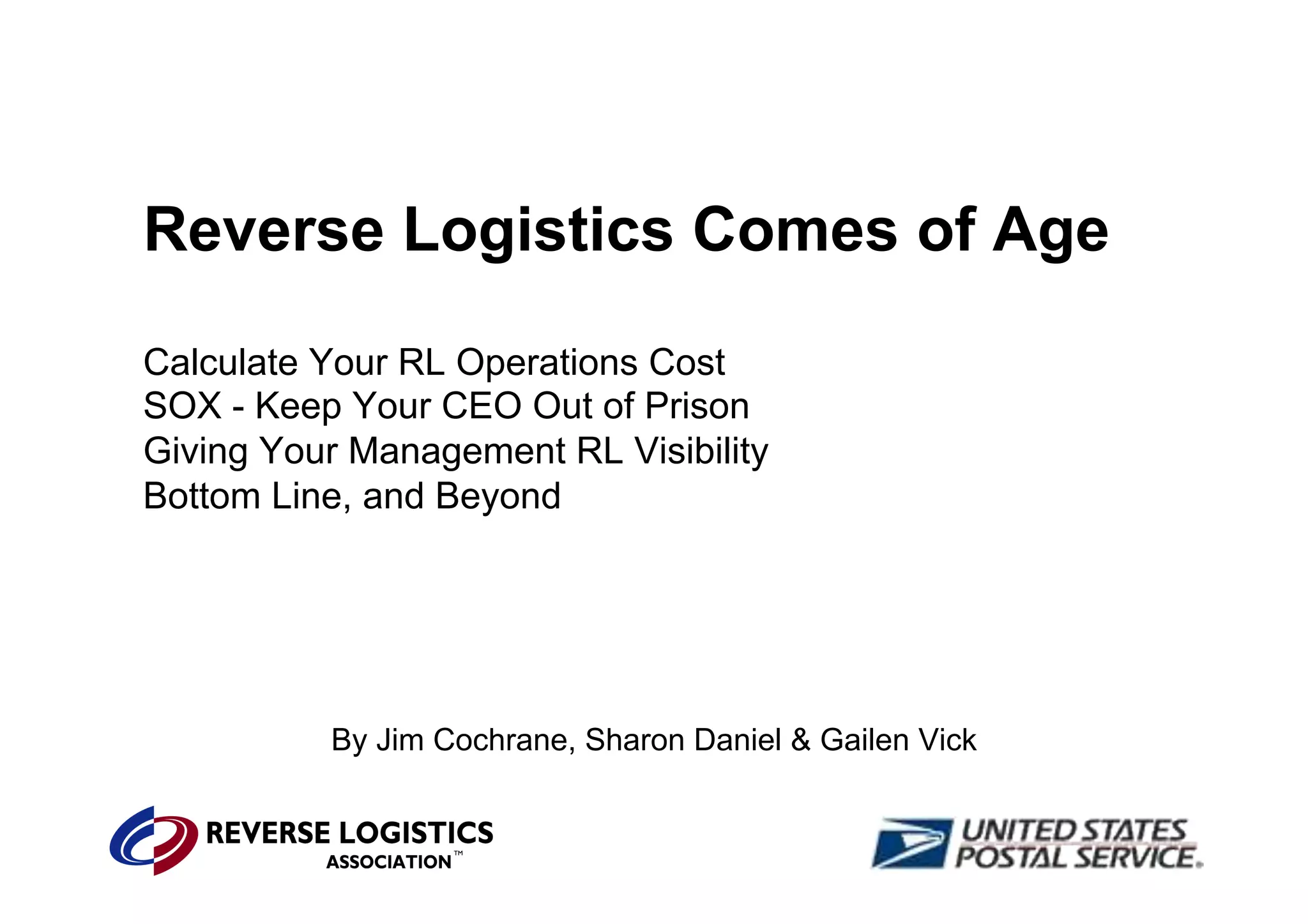 Reverse Logistics Comes of Age | PDF | Logistics | Business