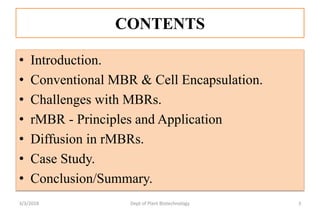 Reverse membrane bioreactor seminar ppt | PPTX | Biotech and Biomedical ...