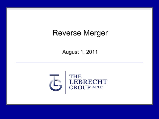 Reverse Merger | PPT | Mergers and Acquisitions | Business Banking ...