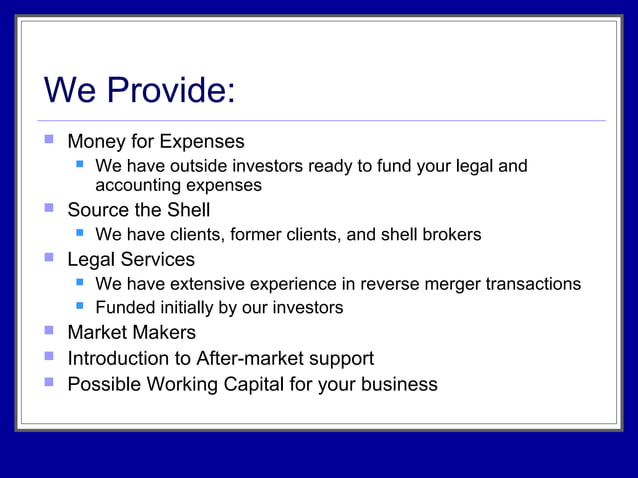 Reverse Merger | PPT | Mergers and Acquisitions | Business Banking ...