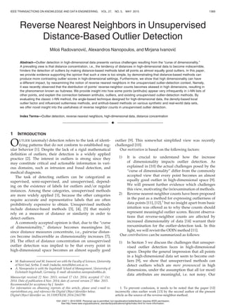 Reverse Nearest Neighbors in Unsupervised Distance-Based Outlier Detection | PDF