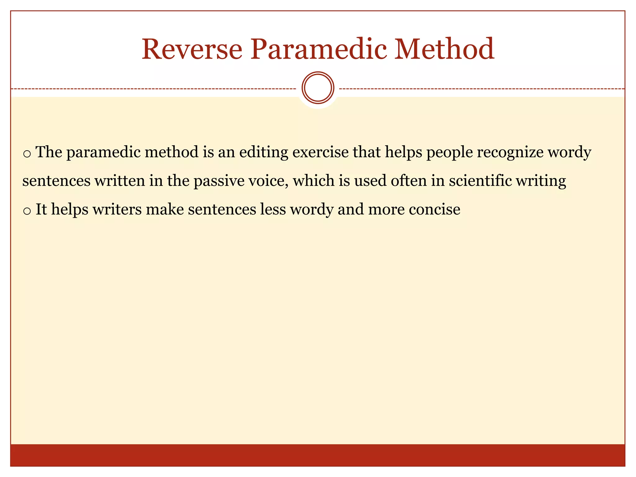 Reverse paramedicmethodaubreyhessing | PPTX
