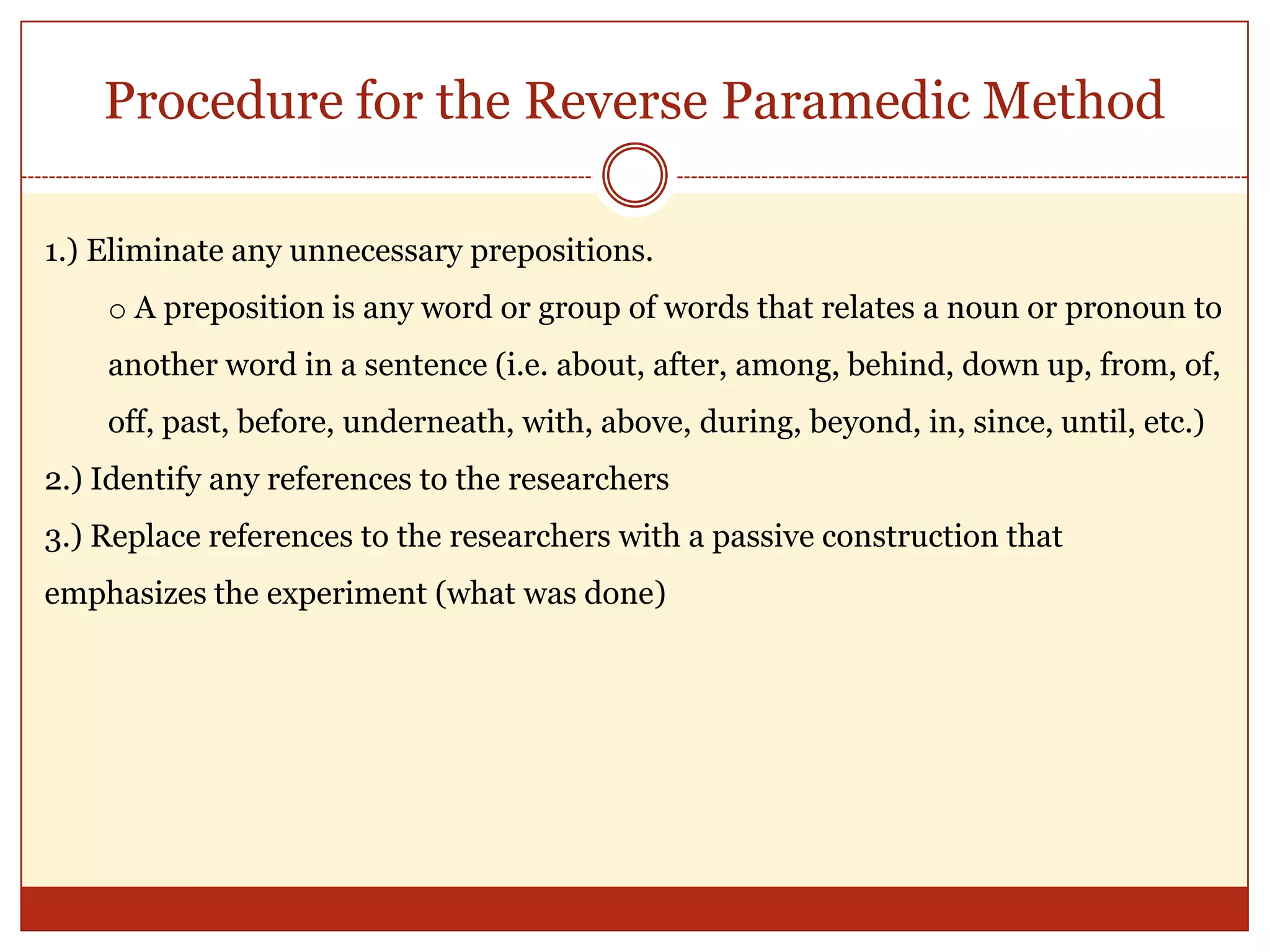 Reverse paramedicmethodaubreyhessing | PPTX