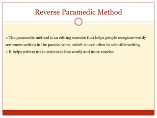 Reverse paramedicmethodaubreyhessing | PPTX