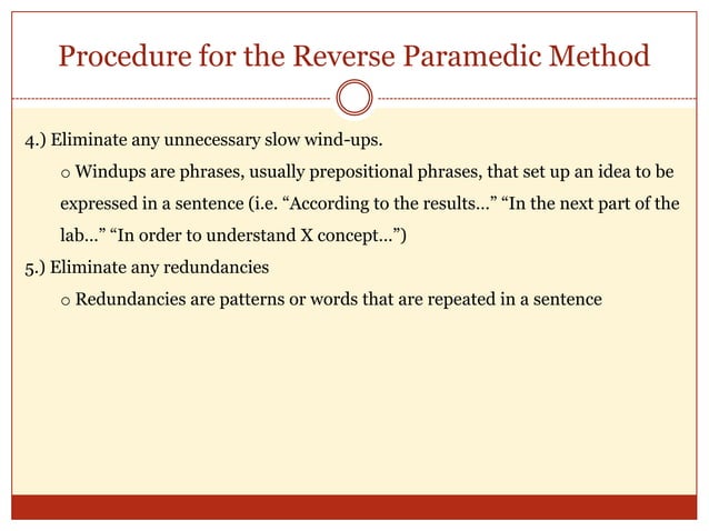 Reverse paramedicmethodaubreyhessing | PPT