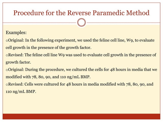 Reverse paramedicmethodaubreyhessing | PPT
