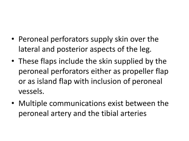 Reverse peroneal artery flap | PPTX