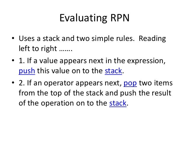 Reverse polish notation