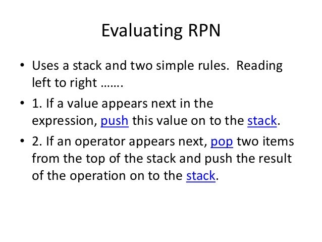 Reverse polish notation